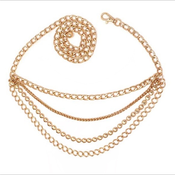 Boutique | Accessories | Multi Link Chain 4 Layer Waist Chain Belt In ...